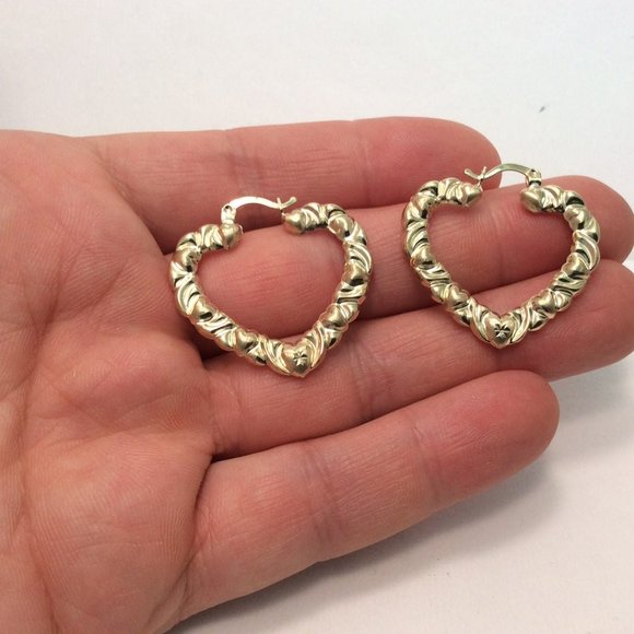 Impressed Jewelry | Jewelry | K Real Gold Hugs Kisses Ox Xo Heart Hoop ...